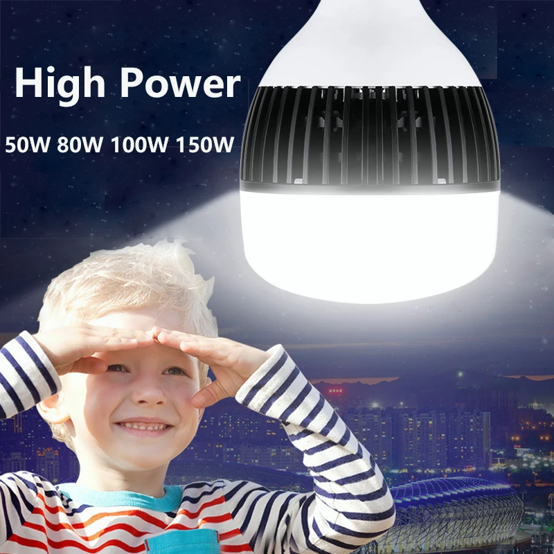 Led Bulb E27 High Power Garage Bulb Lighting 50/80/100/150 220V Led ...
