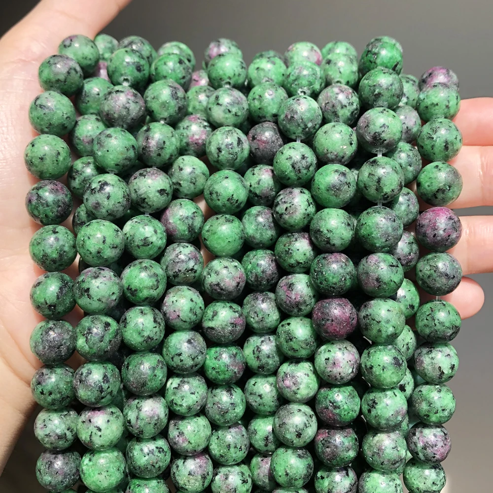 Aaa Natural Epidote Zoisite Tourmaline Color Stone Beads Round Loose ...
