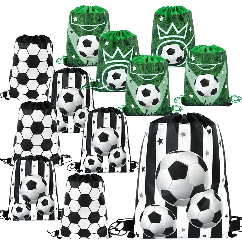 1/3pcs Football Theme Candy Gifts Bags Soccer Non-Woven Drawstring ...