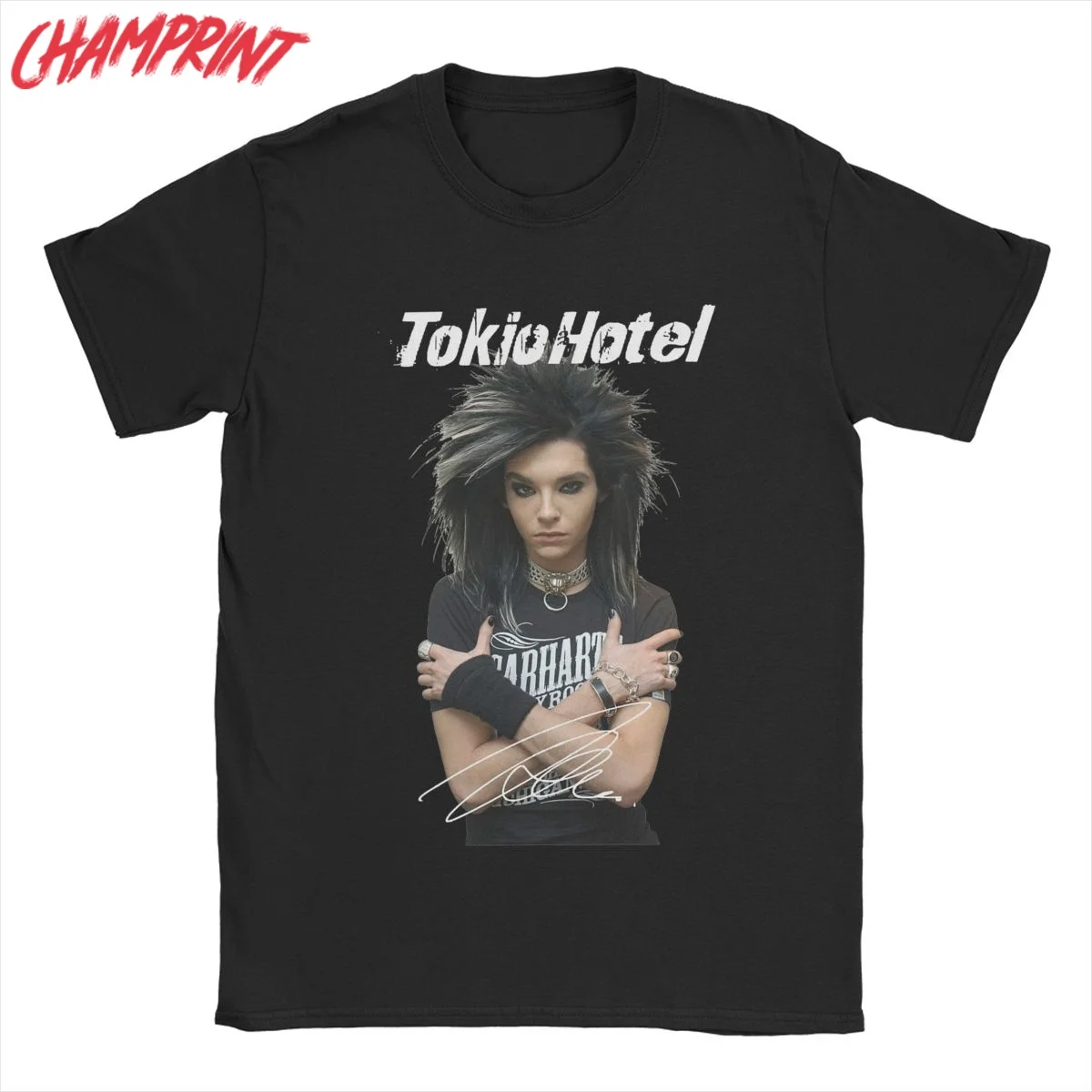 Funny-Tokio-Hotel-Tom-Kaulitz-T-Shirt-for-Men-Round-Neck-100-Cotton-T ...