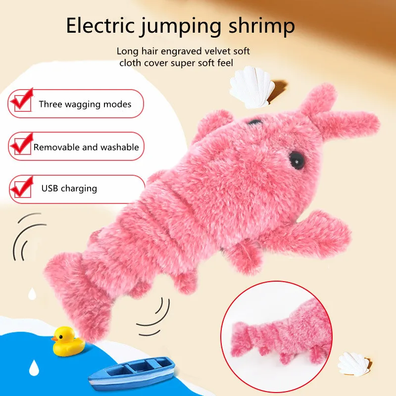1Pcs-Electric-Jumping-Cat-toy-Shrimp-Moving-Simulation-Lobster ...