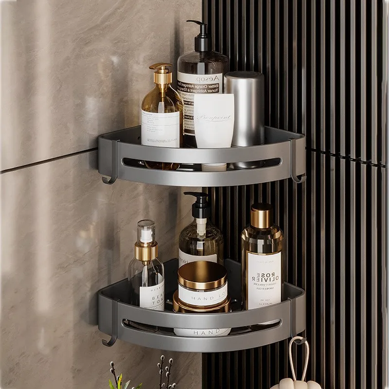 Bathroom-Triangle-Storage-Rack-Cosmetics-Bathroom-Wall-mounted-Punch ...