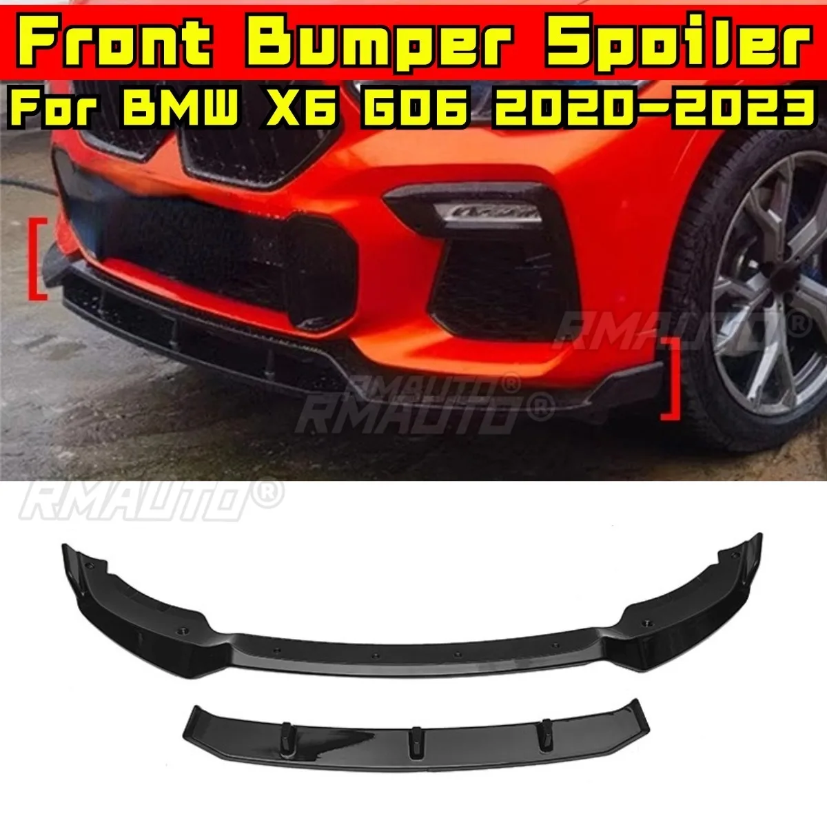 Car Front Bumper Spoiler Lip Diffuser Modification Part For BMW X6 G06 ...