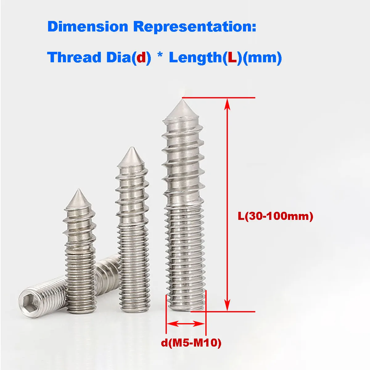 304-Stainless-Steel-Double-Headed-Self-Tapping-Screw-Hexagon-Socket ...