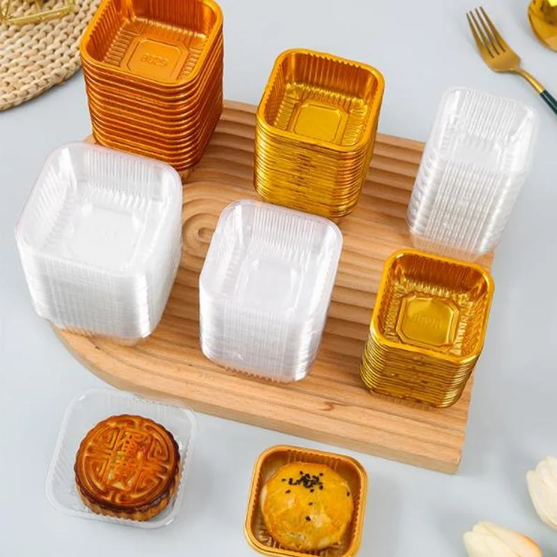 100pcs Square Moon Cake Trays Mooncake Packaging Box Without Cover Food ...
