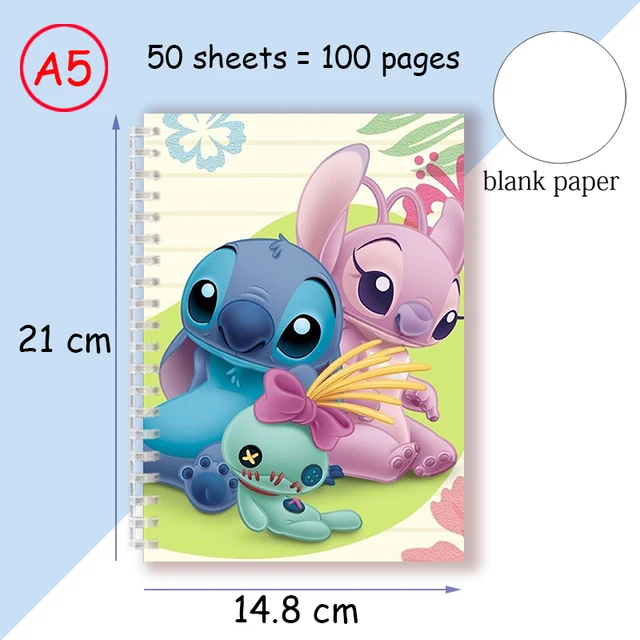 A5 Spiral Cartoon Lilo & Stitch Notebook Disney Stationery Note Book ...