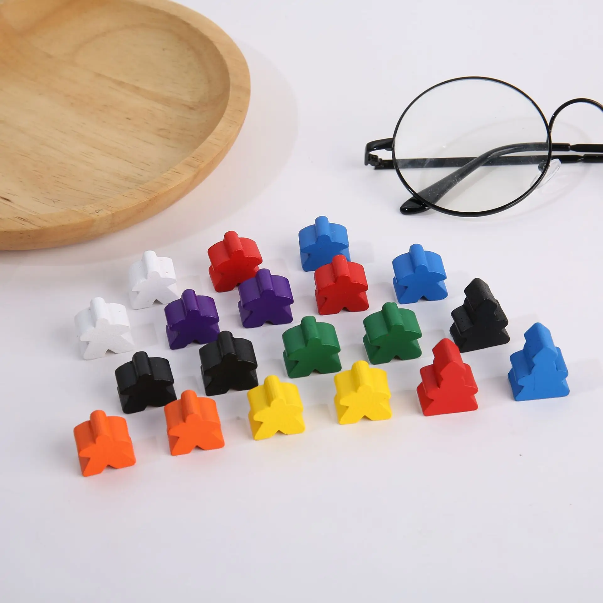 100PCS/Set 16mm Wooden small Meeples token Board game components Chess ...
