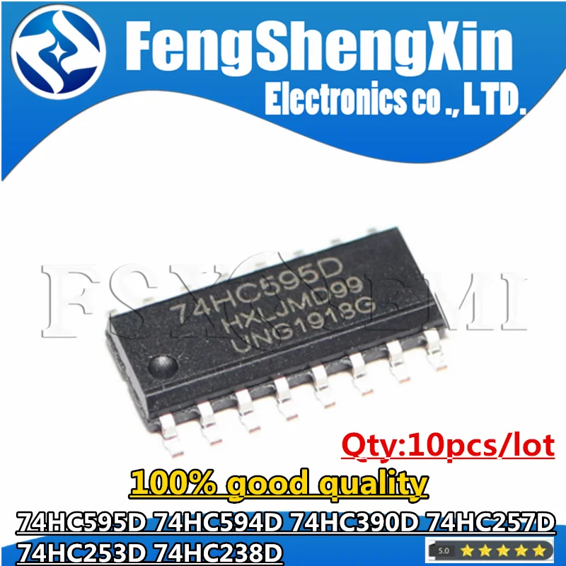 10PCS-74HC595D-SOP16-74HC595-SOP-SN74HC595DR-74HC594D-74HC594-74HC390D ...