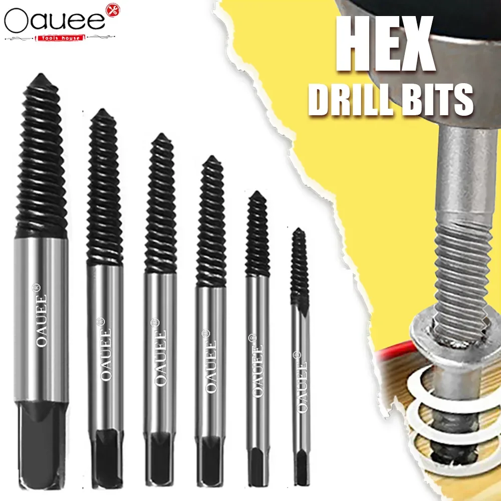 5pcs-Hex-Screw-Extractors-Tool-Center-Drill-Bits-Guide-Set-Damaged-Bolt ...