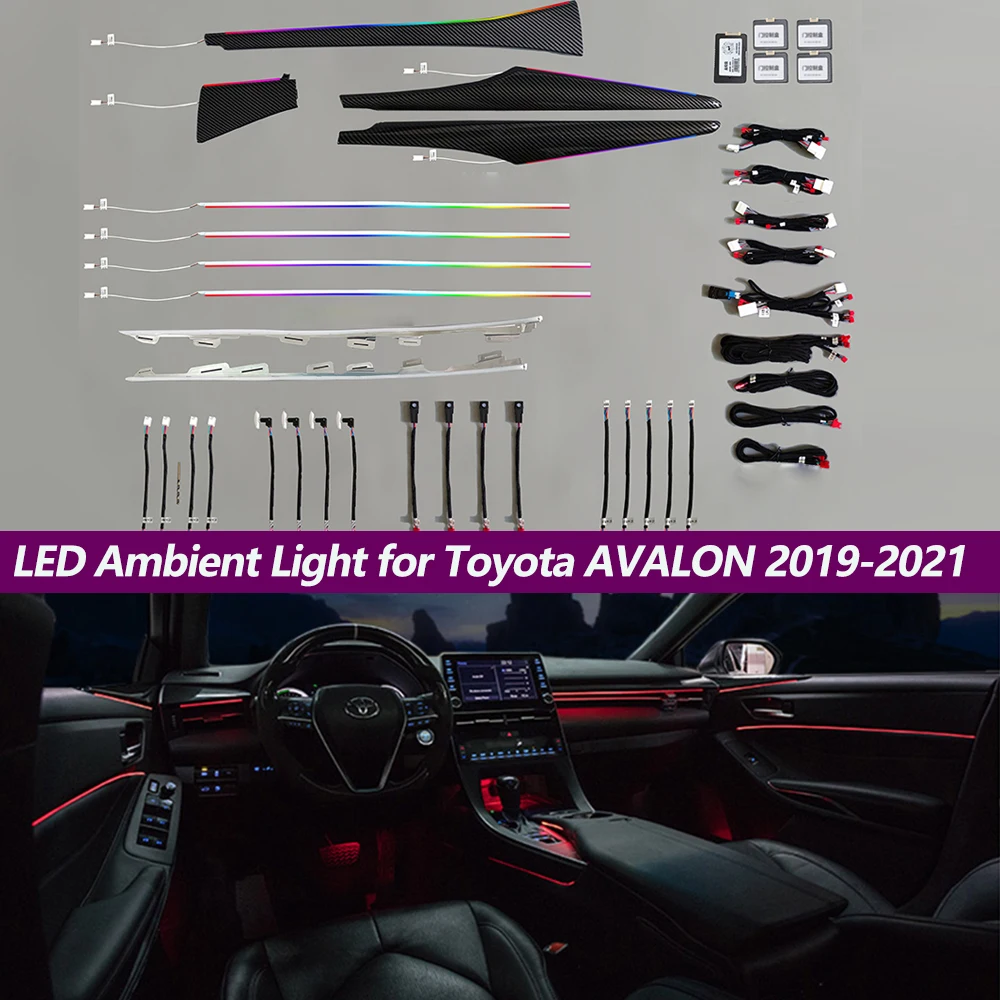 Car Led Ambient Light For Toyota Avalon 2019-2021 64-color Ambient ...