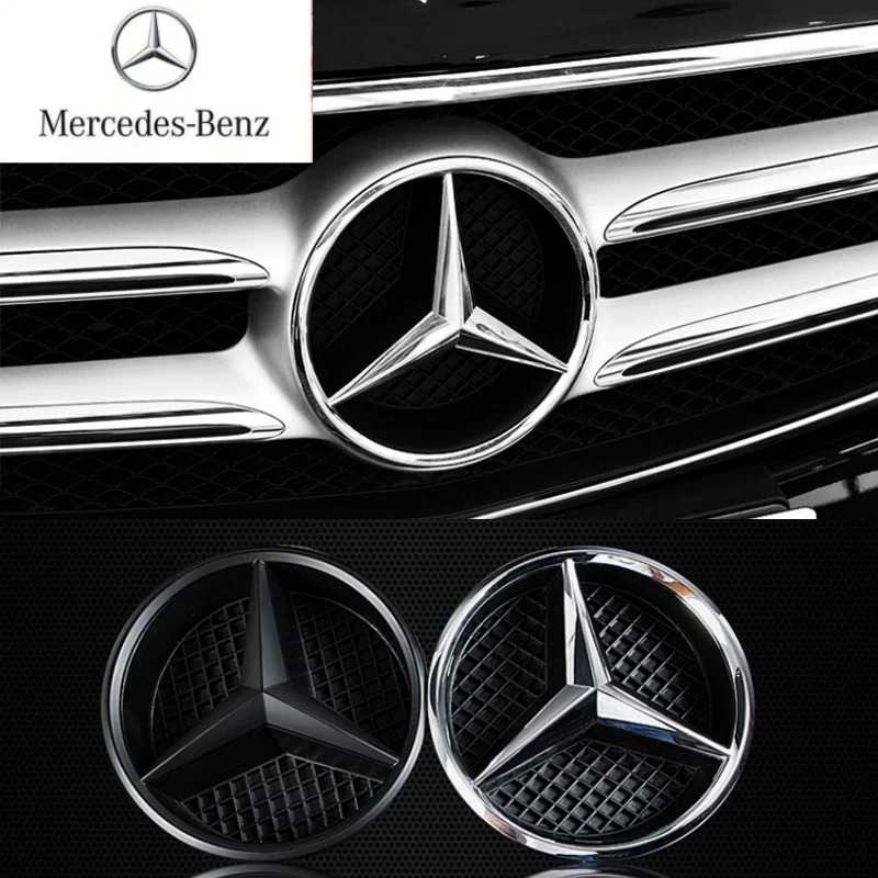 Black-border-and-silver-border-decoration-Car-Front-Grilled-Star-Emblem ...