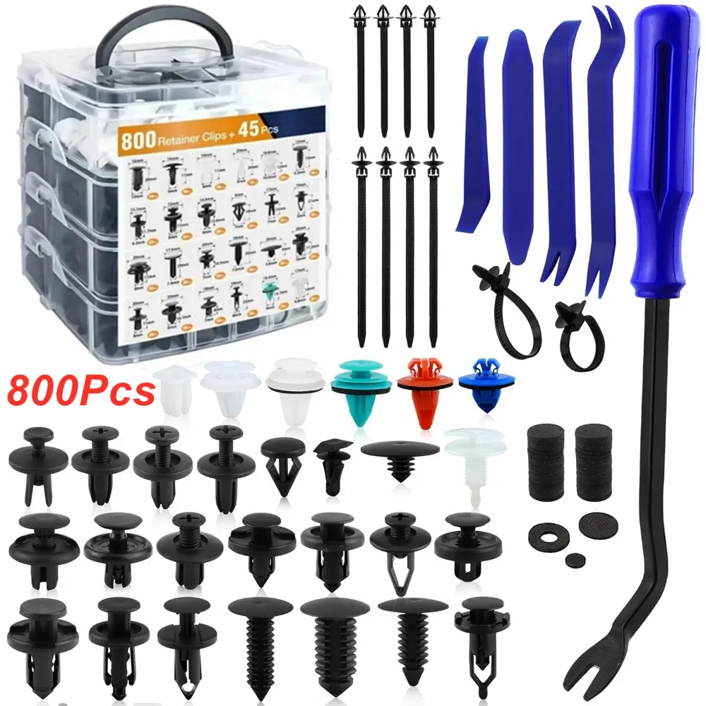 New-800pcs-Auto-Fastener-Clip-Kit-Fender-Rivet-Clips-Auto-Body-Push ...
