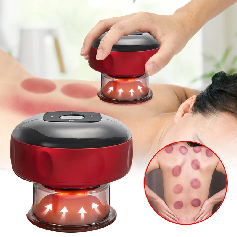 Electric Vacuum Cupping Therapy Massager for Body Anti-Cellulite Red ...