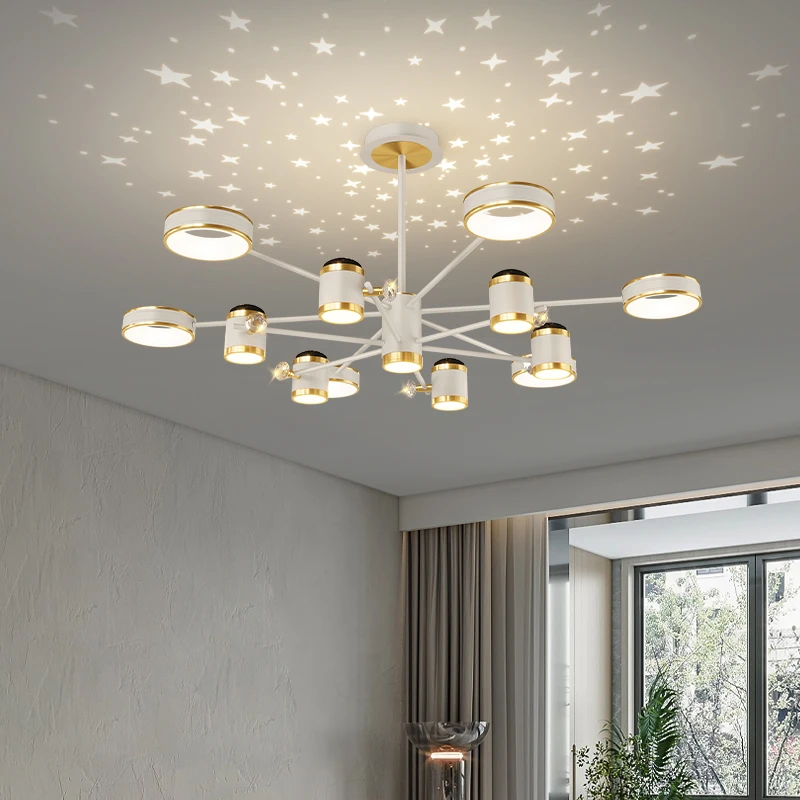 Nordic Creative Starry Ceiling Chandelier Lighting For Living Room ...