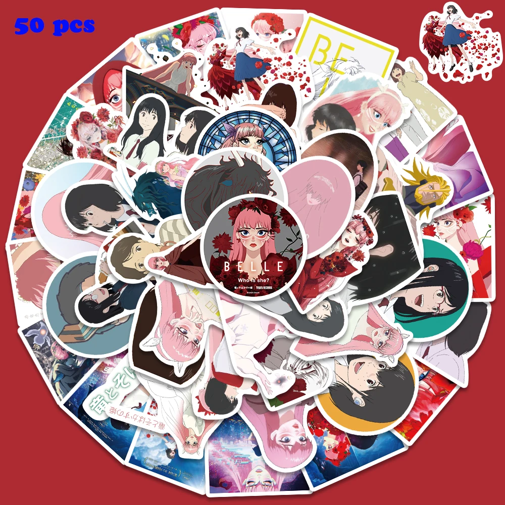 50pcs-Belle-Graffiti-Stickers-Cartoon-Movie-Decals-for-Laptop-Luggage ...