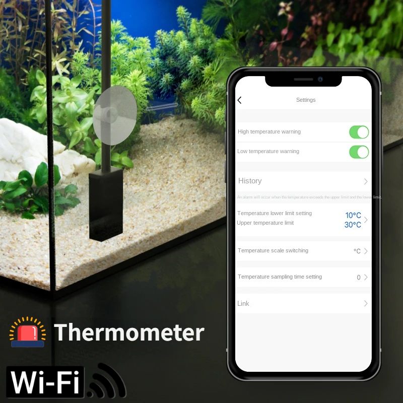 Intelligent fish tank WIFI high-precision fish tank thermometer ...