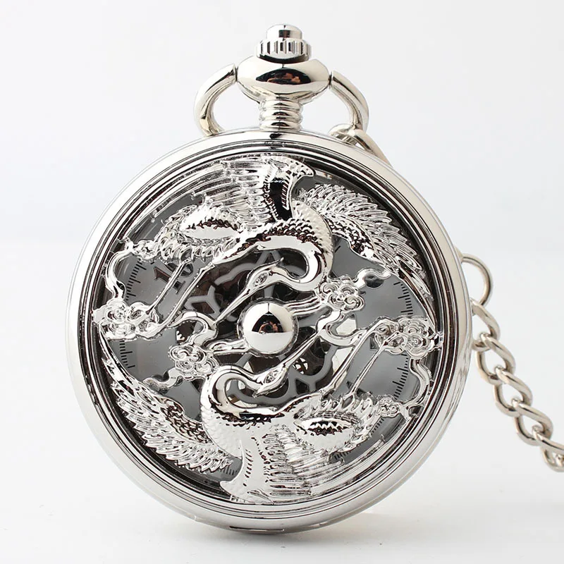 Hot-Sell-20pcs-lot-Hollowed-Silver-Crane-Flip-Mechanical-Pocket-Watch ...