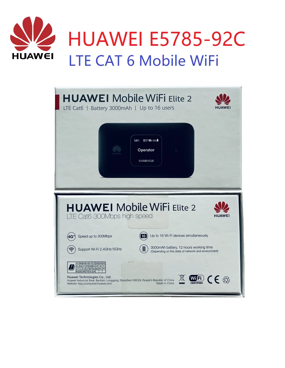 Huawei – nouveau débloqué E5785-92c 300Mbps 4G LTE Mobile WiFi Hotspot ...