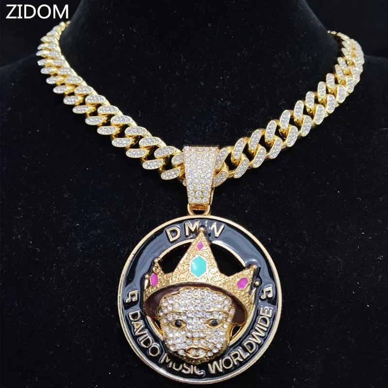 Collar-con-colgante-de-corona-para-hombres-y-mujeres-cadena-cubana-de ...