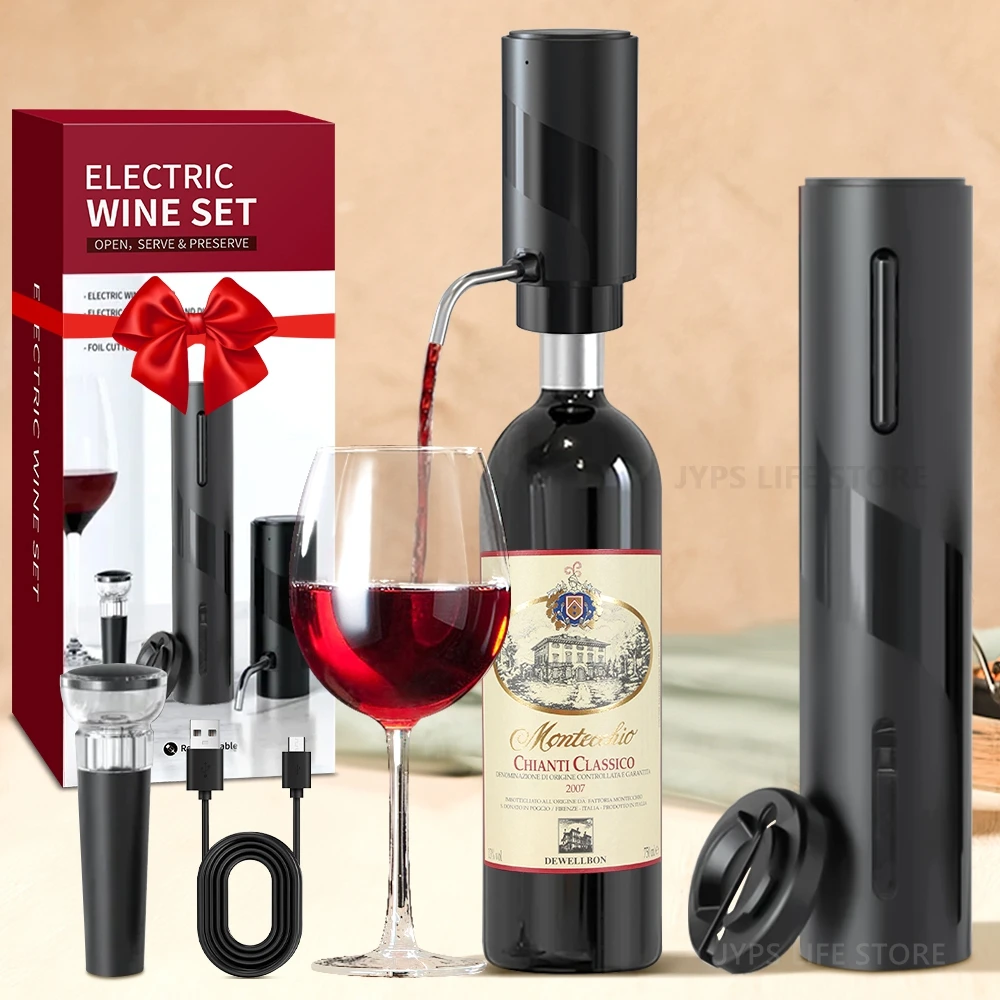 Electric Wine Opener Automatic Wine Aerator Rechargeable Wine Corkscrew ...