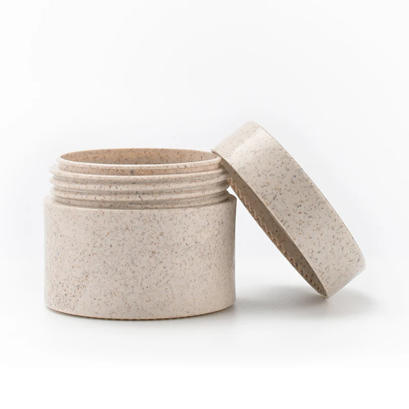 Recyclable wheat biodegradable cosmetic containers 50g 100g 250g white ...