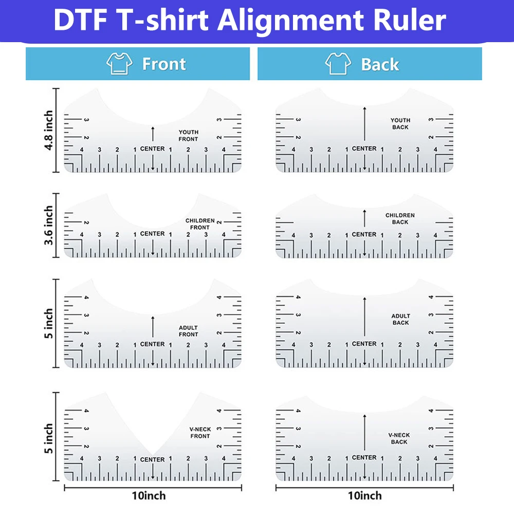 DTF-DTG-T-shirt-Alignment-Ruler-Acrylic-T-Shirt-Ruler-Guide-to-Center ...