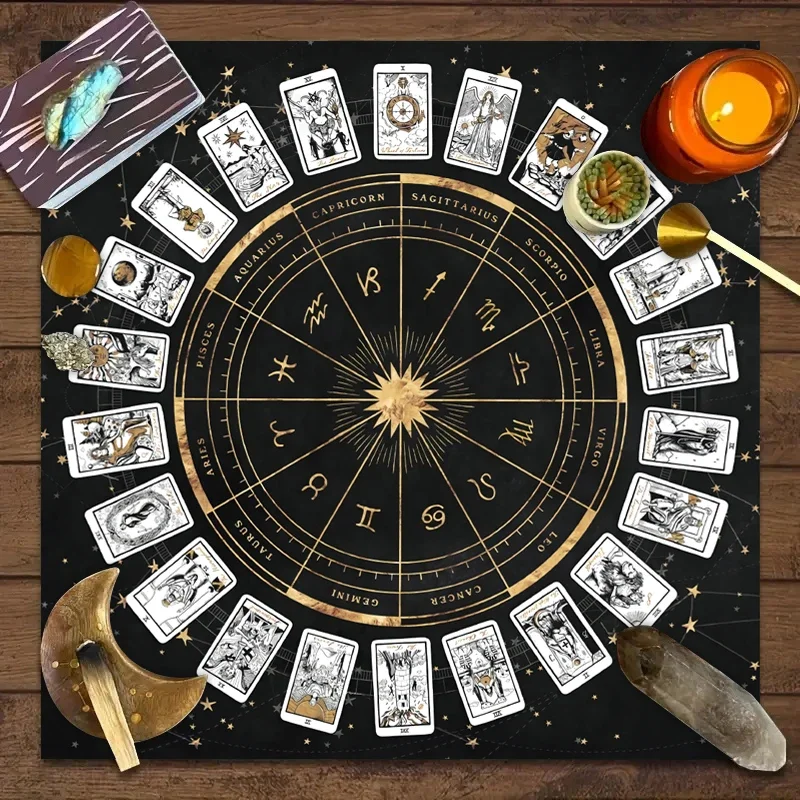 1pc-Tarot-card-tablecloth-12-zodiac-card-game-fortune-telling-card-mat ...