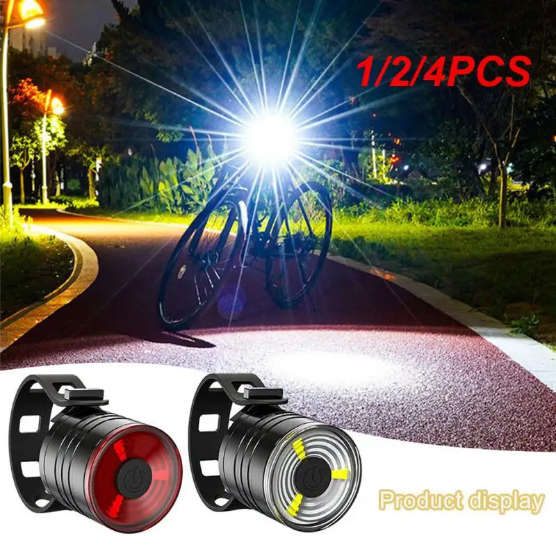 1-2-4PCS-Front-Rear-Lights-Set-3-Modes-LED-Cycling-Headlight-Taillight ...
