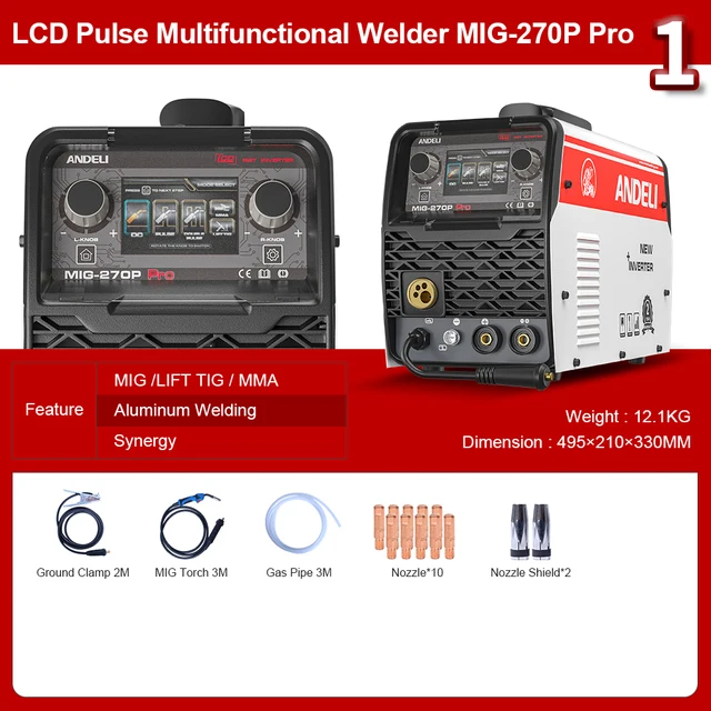 ANDELI Multifunctional MIG Welding Machine MIG TIG MMA Double Pulse ...