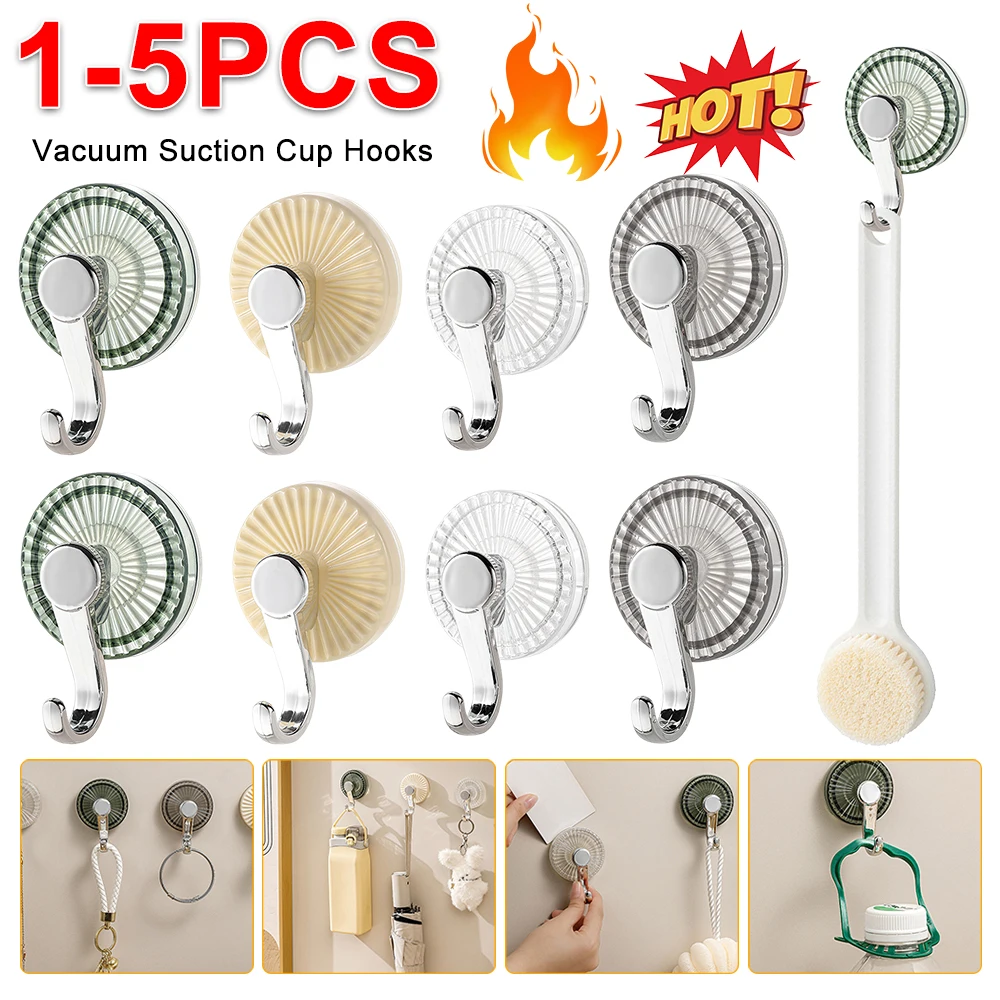 1-5PCS-Strong-Vacuum-Suction-Cup-Hooks-Wall-Hooks-Home-Kitchen-Bathroom ...