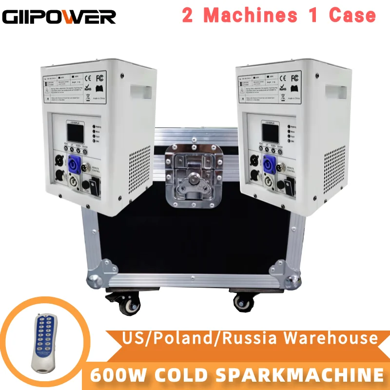 2pcs-750W-Cold-Spark-Machine-With-Flight-case-Ti-Powder-Firework ...