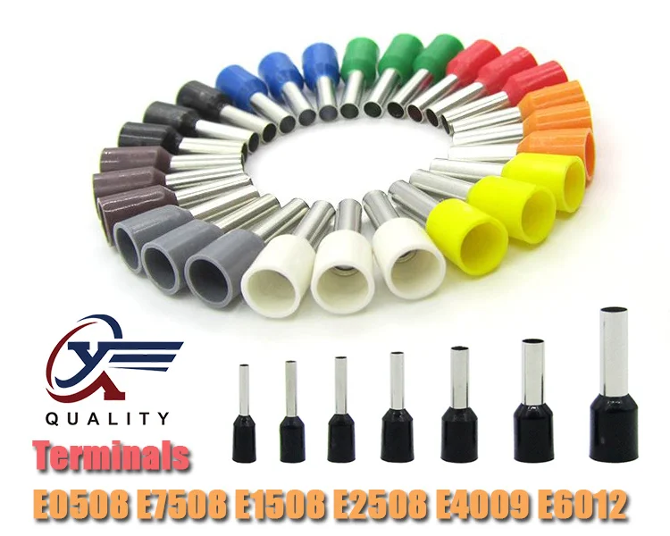 절연 페룰 터미널 블록 코드 엔드 와이어 커넥터, 전기 압착 터미네이터 E0508 E7508 E1008 E1508 E2508 ...