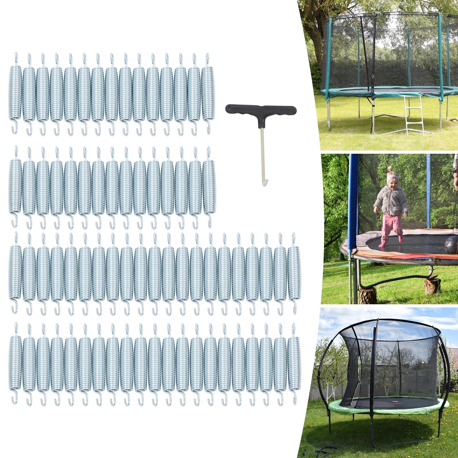 72PCS 13.5cm Steel Trampoline Spring,Silver Trampoline Springs ...