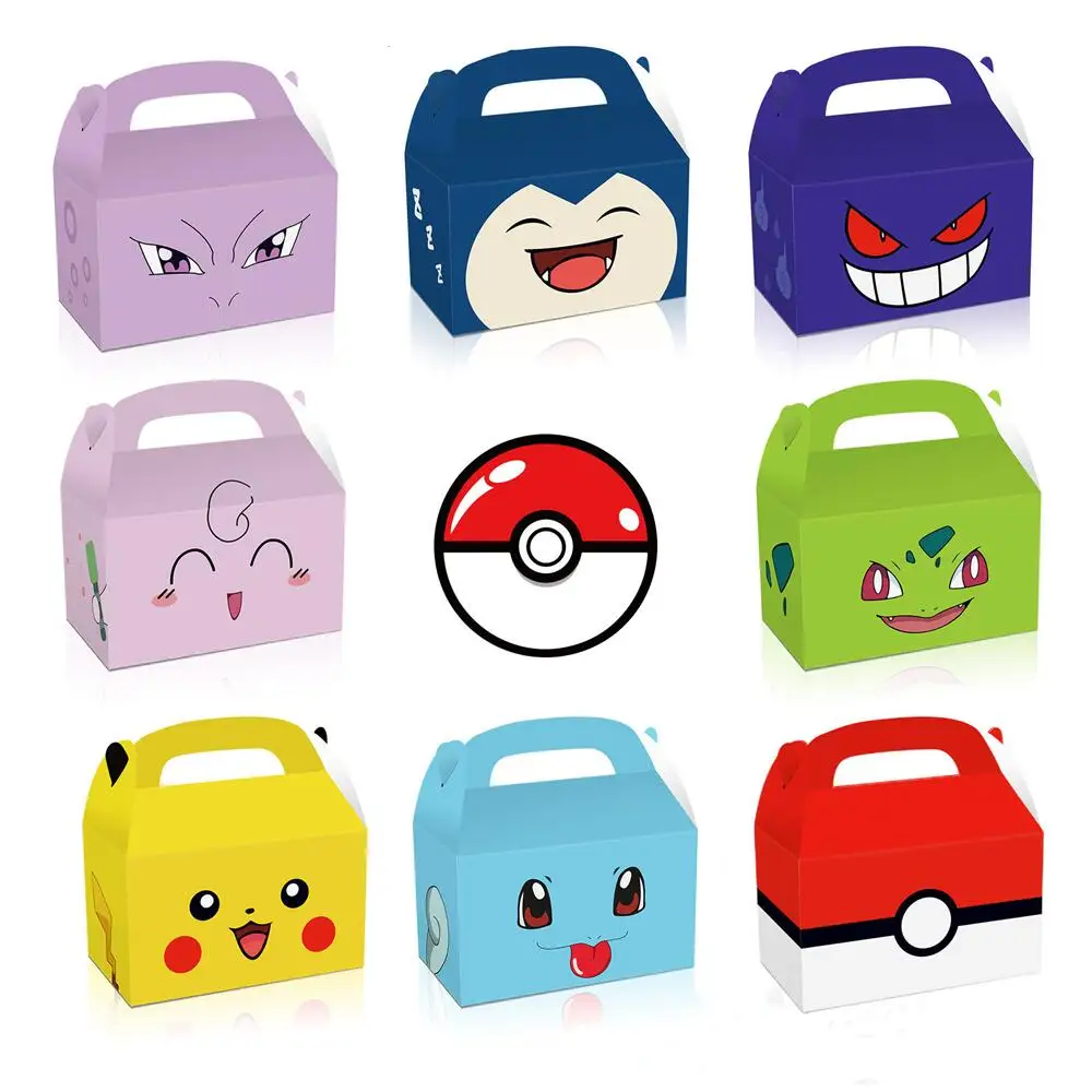 12Pcs/Pack Pokemon Birthday Party Decoration Supplies Pikachu Candy Box ...