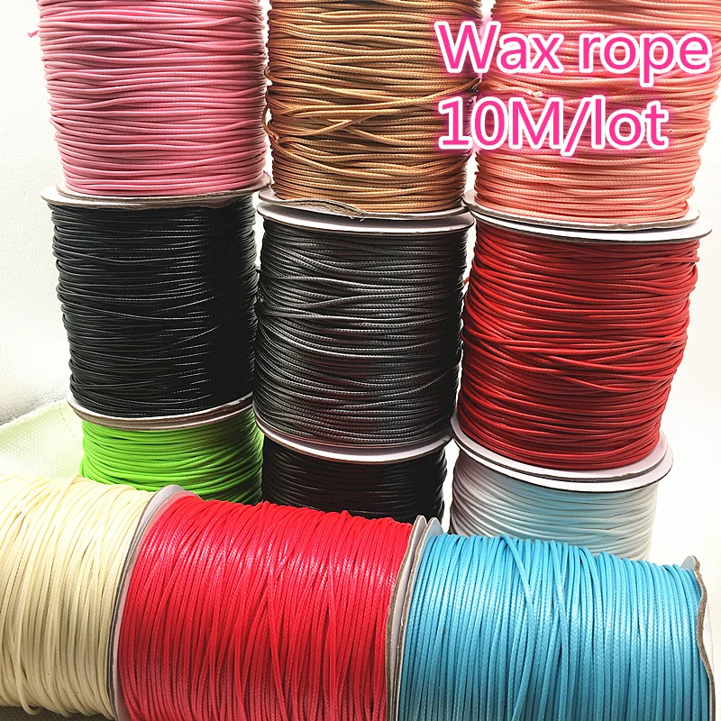 10M Dia 1.0 /1.5mm Waxed Cotton Cord Waxed Thread Cord String Strap ...