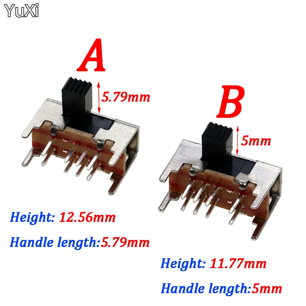 10-Pieces-Panel-PCB-8-Pin-3-Position-2P3T-DP3T-Slide-Switch-Side-Knob ...