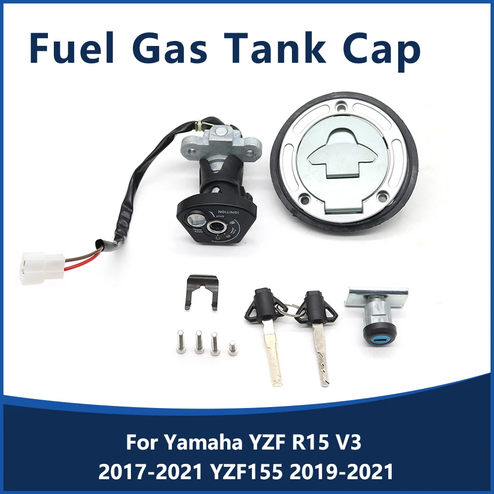 Motorcycle Ignition Switch Fuel Gas Cap Seat Lock Key Set For Yamaha ...