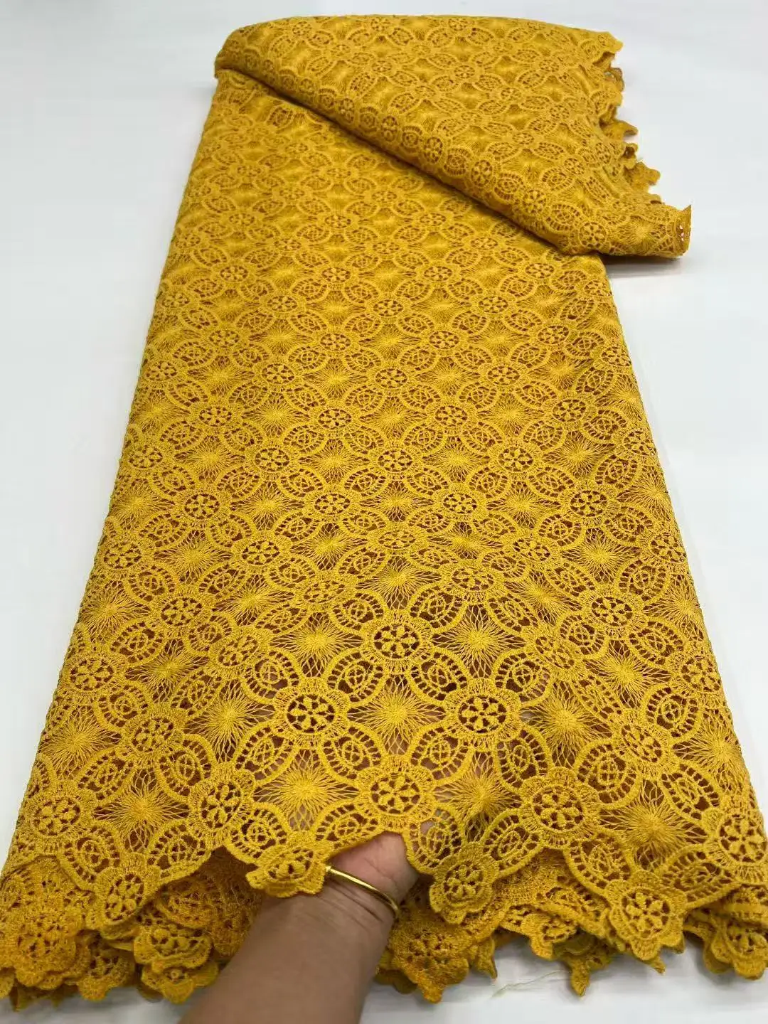 African Cord Guipure Lace Fabric 2026 French nigerian Asoebi Chantilly ...