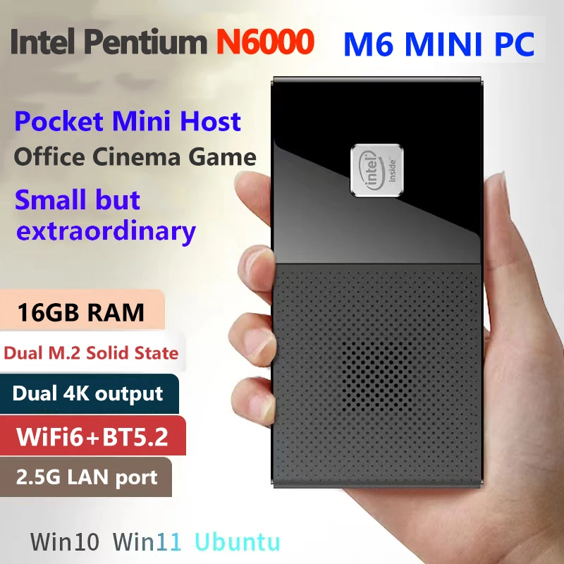 M6 11th Pocket Pc Windows 11 Pro Intel Celeron N5105 Mini Pc 2.9ghz 8 ...