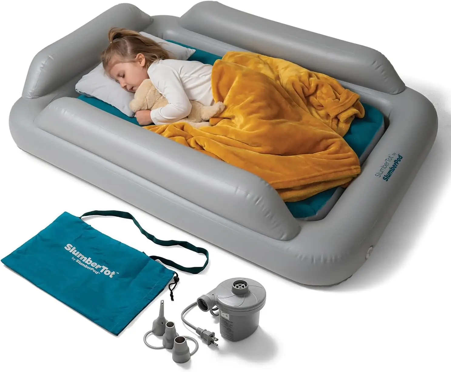 SlumberTot-Inflatable-Toddler-Travel-Bed-Portable-Kids-Air-Mattress ...