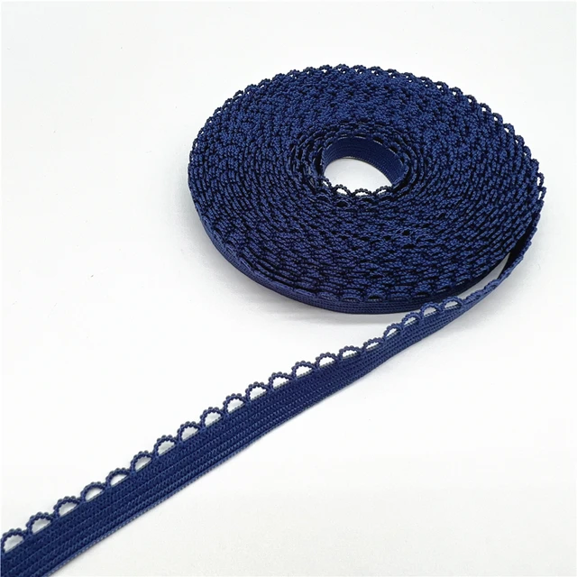 5yards/Lot 10mm Lace Elastic Ribbon Fold Over Spandex Elastic Band For ...