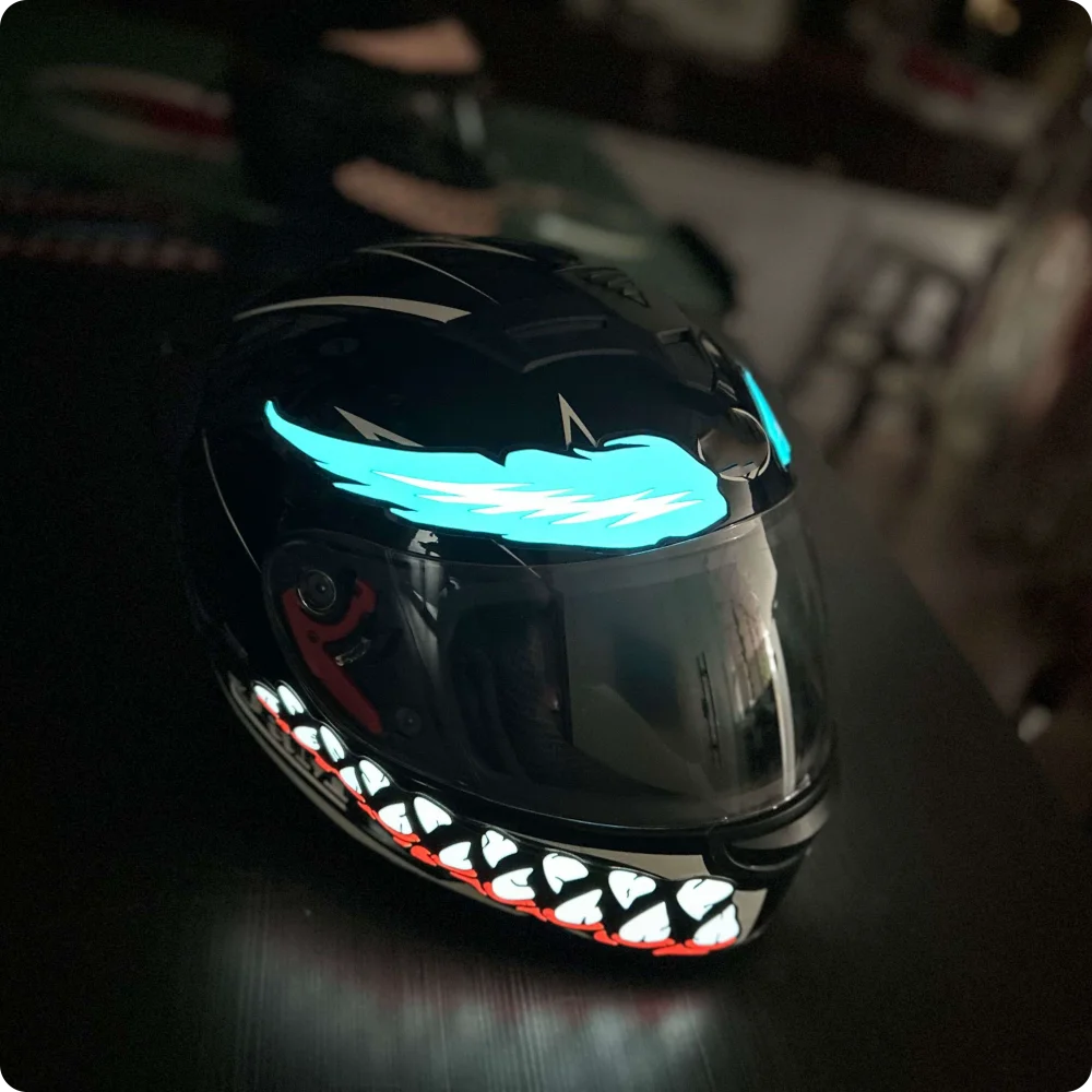 3-Flashing-Modes-Motorcycle-Helmet-Light-Strip-LED-Night-Signal-Light ...