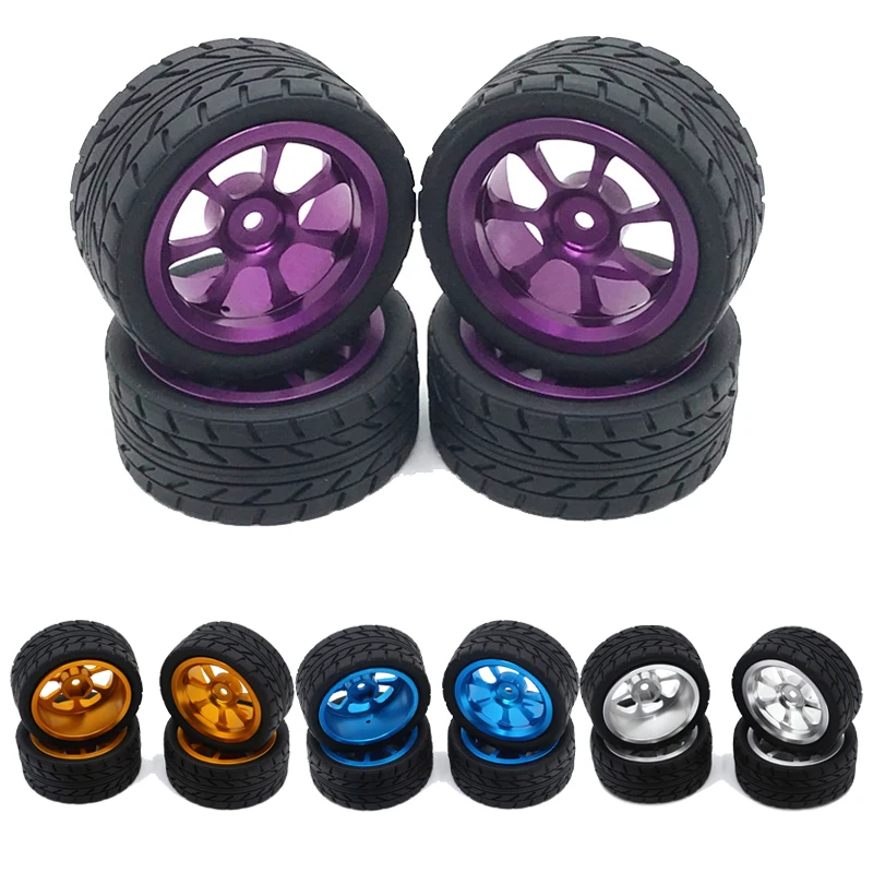 Roues-en-caoutchouc-m-tallique-pour-voiture-de-course-RC-12mm-4-pi-ces ...