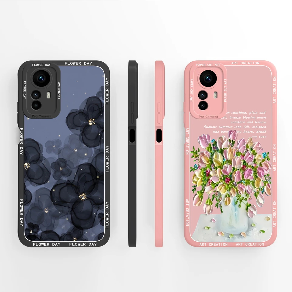 Luxury-Phone-Case-For-Xiaomi-Redmi-Note-12S-Fashion-Retro-Flower-Liquid ...