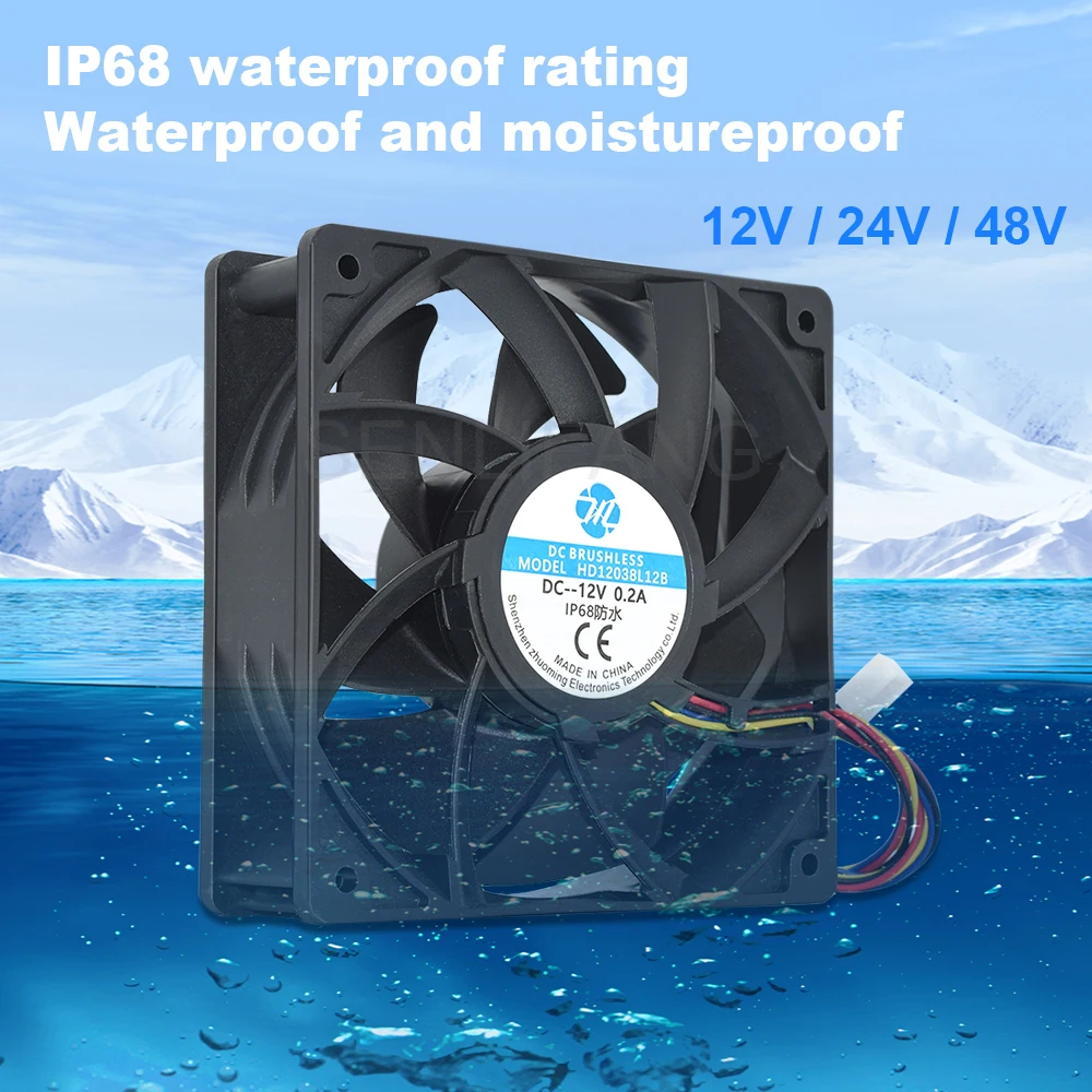 Industrial Ultrasonic Humidifier Refrigeration Fan Dual Bearing 12cm ...