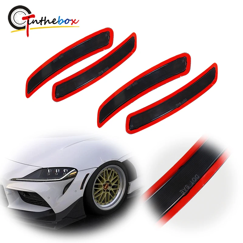 For 2020-2022 Toyota GR Supra Smoked Lens LED Side Marker Lamp Amber ...