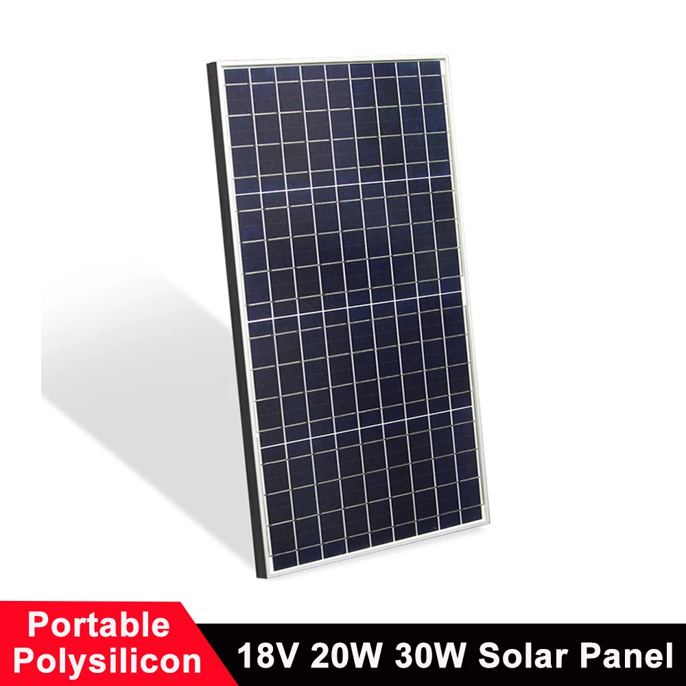 18V-30W-20W-Solar-Panel-Portable-Polycrystalline-Rechargeable-Solar ...