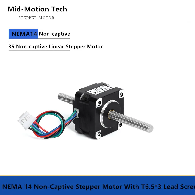 NEMA14 Non-captive stepper motor through shaft 25mm 1.2A Linear stepper ...