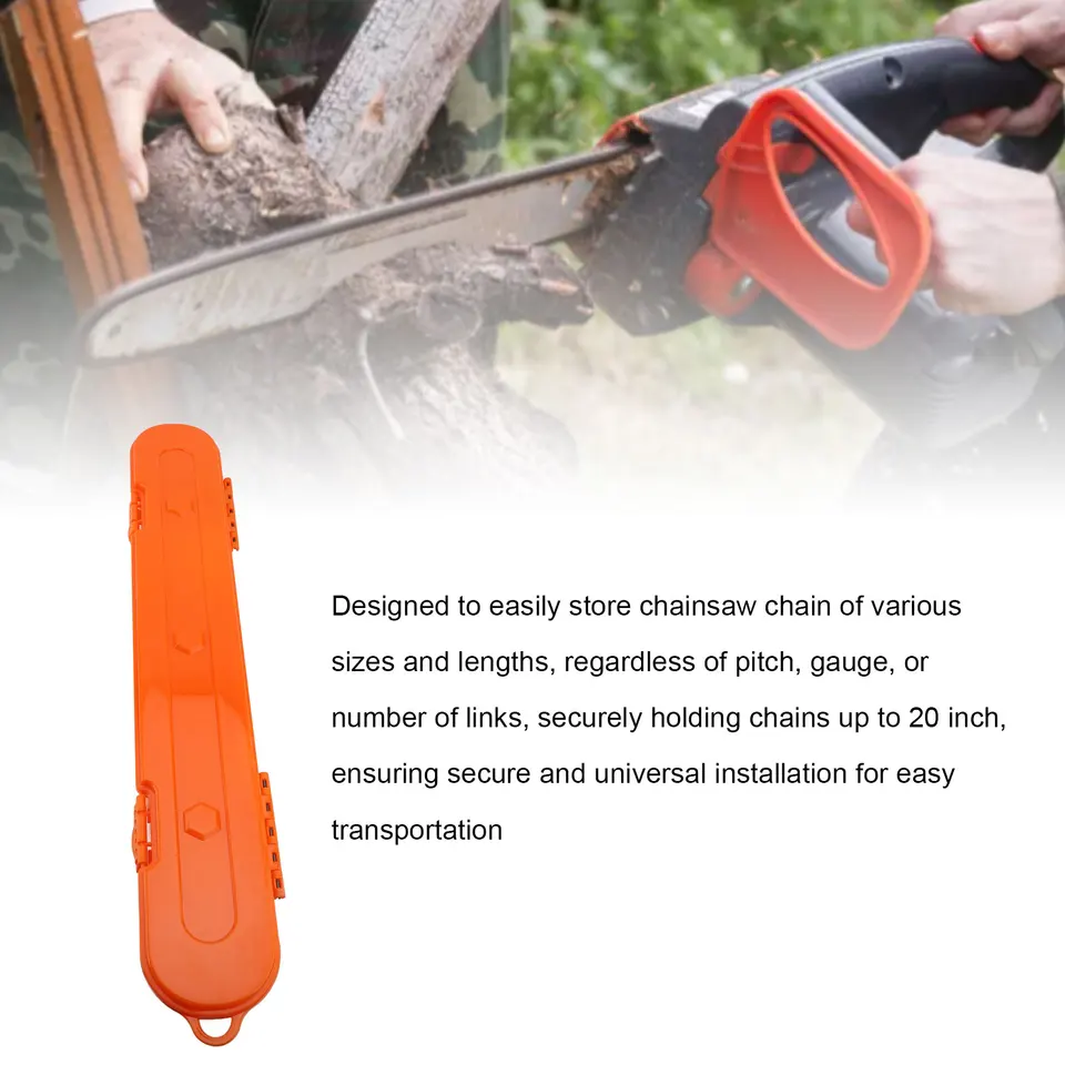 Chainsaw Container Chainsaw Chain Storage Case – Large Orange Plastic ...