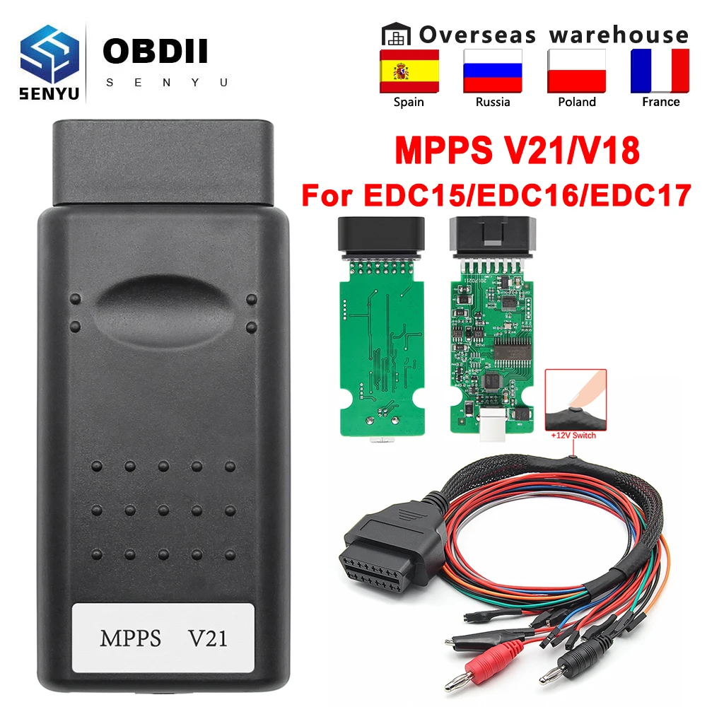 Mpps V21 Ecu Chip Tuning Interface Auto Obd 2 Obd2 V18 For Edc15 Edc16 ...